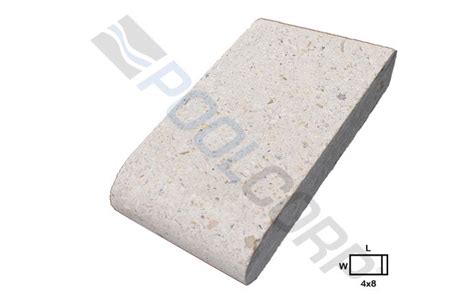 Pool360 4 X 8 Ivory Shellock® Single Sided Bullnose Coping
