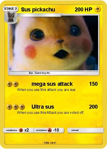 Pokémon Sus Pickachu Mega Sus Attack My Pokemon Card
