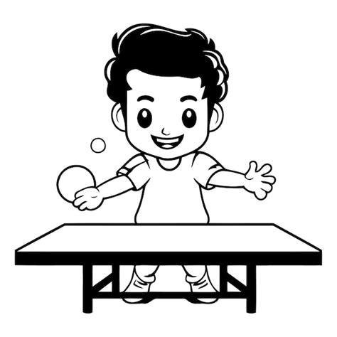 테이블 테니스를 하는 소년 만화 터 일러스트레이션aaa 프리미엄 벡터 테이블 테니스를 하는 소년 만화 터 일러스트레이션aaa 프리미엄 벡터