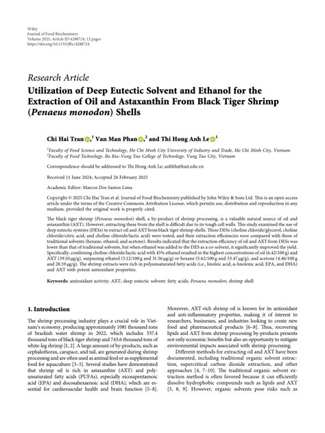 Pdf Utilization Of Deep Eutectic Solvent And Ethanol For The