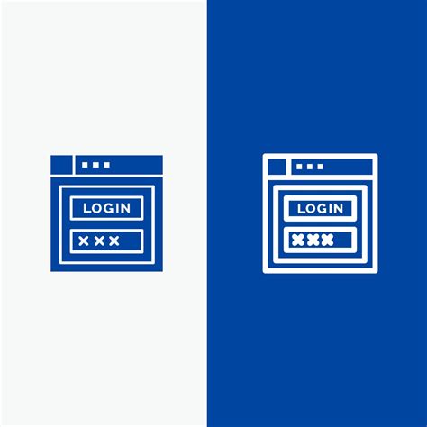 Internet Password Shield Web Security Line And Glyph Solid Icon Blue