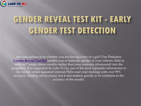 Ppt Early Gender Reveal Test Kit Labs To Go Powerpoint Presentation