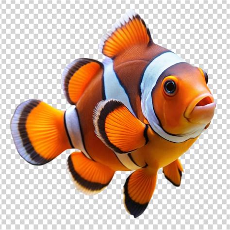 한 조롱거리 물고기가 투명한 배경에서 바다에서 헤엄치고 있다 프리미엄 Ai 생성 Psd