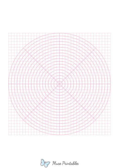 Printable 5 Mm Pink Circular Graph Paper For A4 Paper