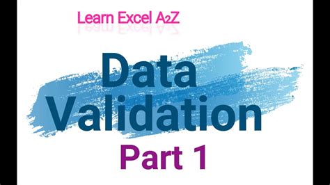 learn excel data validation part 1 youtube