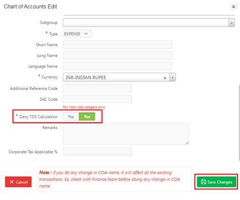 How To Restrict Tds Calculation For Specific Coa In The Fres