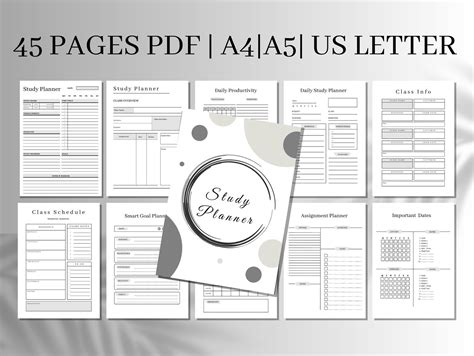 Student Planner Printable Study Planner Printable College Student