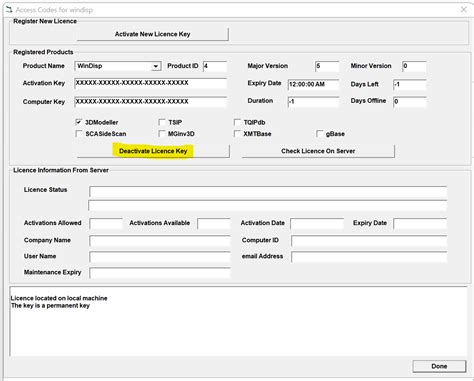 11 The Key Will Then Bedeactivated And The Licence Status Will Be Updated