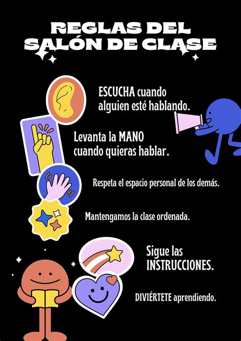 Plantillas De Afiches Con Reglas De Clase Gratis Canva