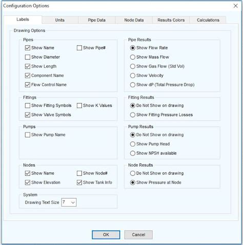 Pipe Flow Expert Software Config Options Screenshots