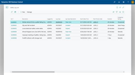 Safety Logbook For Business Central