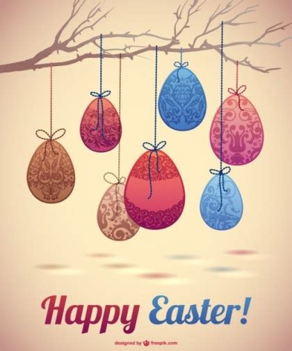 Easter Background With Colorful Eggs Free Vector