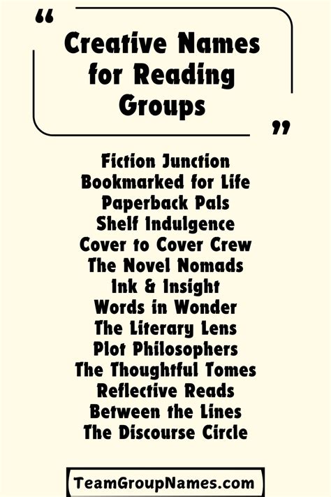 460 Reading Group Names Thatll Make Your Book Club Stand Out