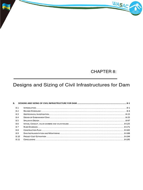 Chapter 8 Designs And Sizing Of Civil Infrastructure For Dam Pdf Geotechnical Engineering Dam