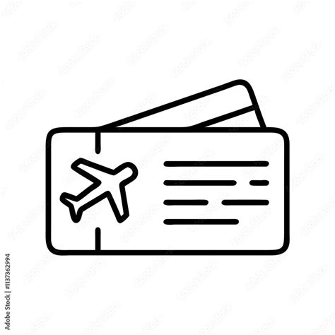 Boarding Pass Icon World Tourism Day Line Art Tourism Icon Simple