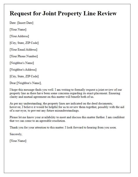 Letter Template For Property Line Dispute Resolution Free Samples In