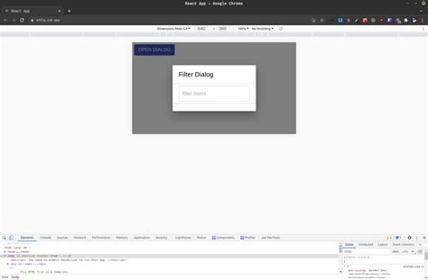 Javascript Pivotting A Material UI Dialog In The Center Of The Screen When It S Height May