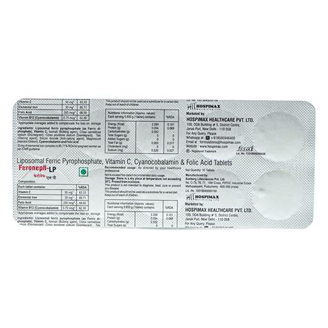 Feroneph Lp Tablet 10s Price Uses Side Effects Composition Apollo