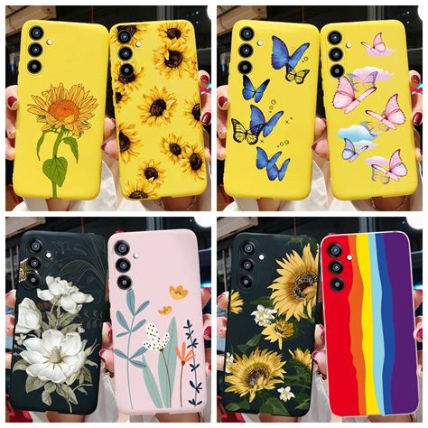For Samsung Galaxy A34 Case Silicon Fashion Flower Girl Heart Cute