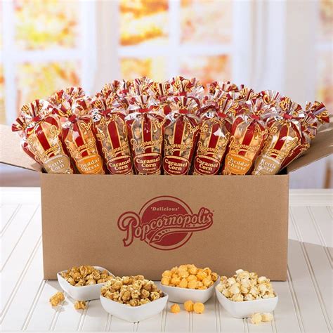 Popcornopolis Gourmet Popcorn Mini Cone 24 Pack Classic Mix Of