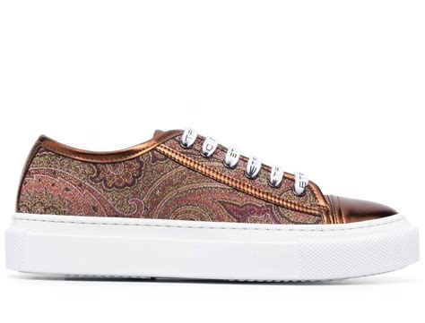 Buy Etro Paisley Print Logo Sneakers Brown At 41 Off Editorialist
