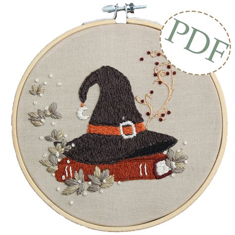 Witch Embroidery Pattern Etsy