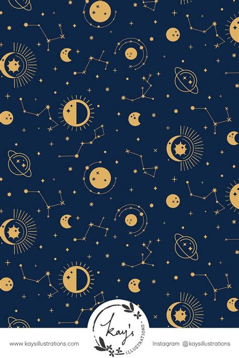 Starry Night Surface Pattern Design By Kays Illustrations Surface