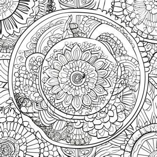 Detailed Mosaic Mandala Coloring Page Coloring