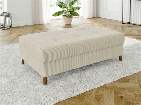 S Style Möbel Polsterhocker Zara Mit Braun Holzfüßen Im Skandinavischen