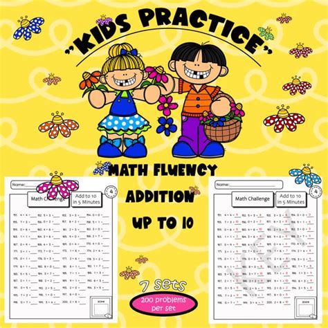 Addition Within 10 Speed Drills 7 Sets × 200 Problems Fun Practice