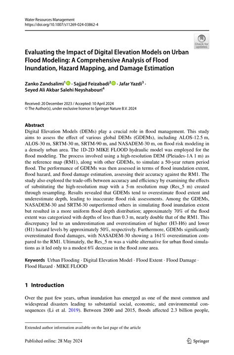 Pdf Evaluating The Impact Of Digital Elevation Models On Urban Flood