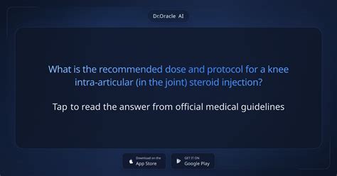 What Is The Recommended Dose And Protocol For A Knee Intra Articular