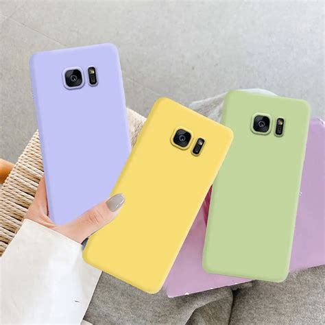 Funda Trasera De Silicona Mate Para Samsung Galaxy S7 Edge Fundas De