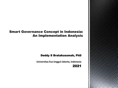 Smart Governance Concept In Indonesiapdf