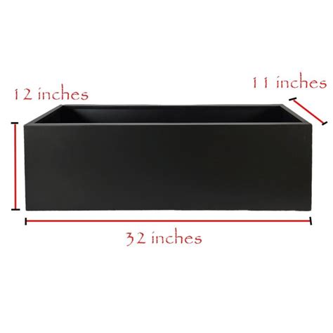 Large Black Rectangular Planters Rich Robust 1 Unit Black 32