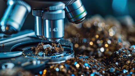 Scientist Conducting Soil Research For Environmental Studies Stock