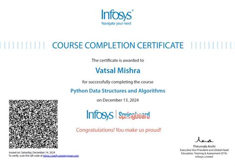 Vatsal Mishra On Linkedin Python Algorithms Learningjourney Infosys