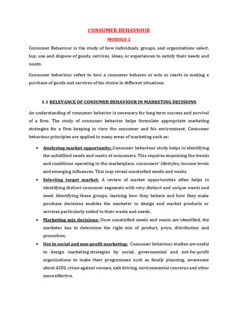 Consumer Behaviour 1 Pdf Classical Conditioning Id