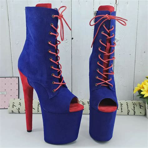 Leecabe Colorful Suede 20cm 8inches Pole Dancing Shoes High Heel