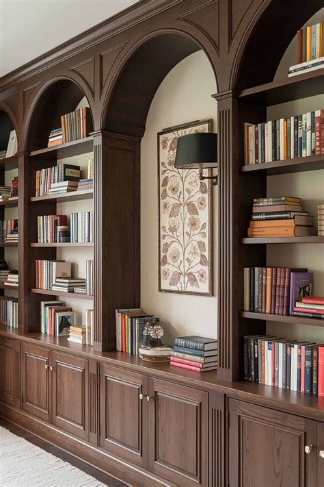 32 Brilliant Built In Bookshelf Ideas Built In Arched Bookcases