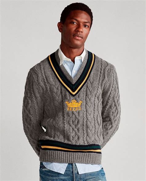 Polo Ralph Lauren Jersey De Hombre Gris De Lana Ralph Lauren Ralph
