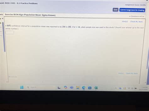 Solved Exercise 08 04 ﻿algo Population Mean Sigma Known A