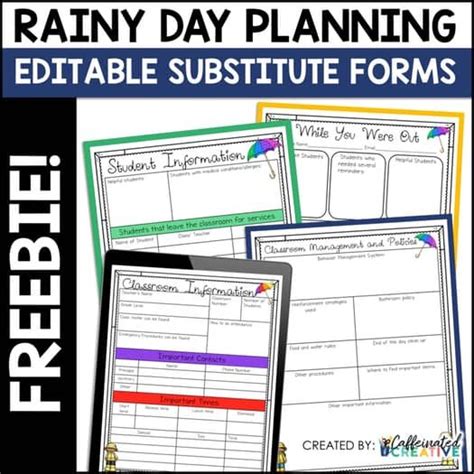 Last Minute Sub Forms Editable And Printable Substitute Class
