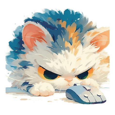 Selkirk Rex Cat Playing With A Toy Mouse Premium Ai Generated Vector