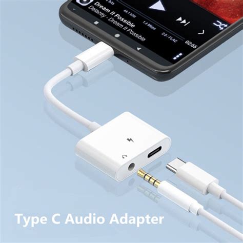 【hot Deal】 Type C Adapter Usb C To 3 5 Mm Jack Audio Charger Splitter