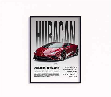 Lamborghini Huracán Evo Spyder Poster Car Print Digital Download Cool