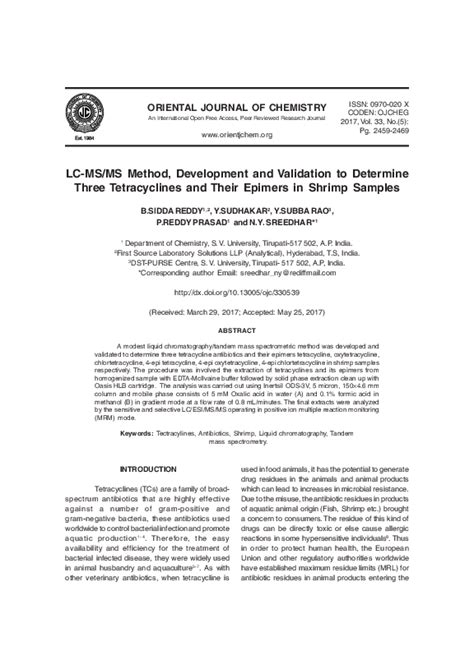 pdf lc ms ms method development and validation to determine three