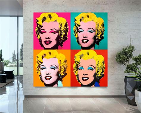 Marilyn Monroe Pop Art Canvas Print Andy Warhol Style Etsy