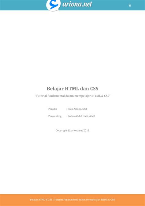Belajar Html Dan Css Tutorial Fundamental Dalam Mempelajari Html Dan Css Pdf