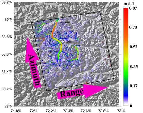 Geocoded Glacier Surface Flow Velocity Field Superimposed On A Download Scientific Diagram